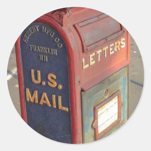 Vintage Mailbox Classic Round Sticker | Zazzle