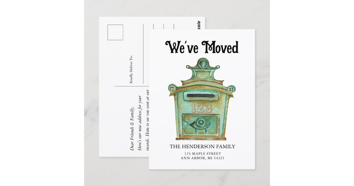 Vintage Mailbox Moving Announcement Postcard | Zazzle