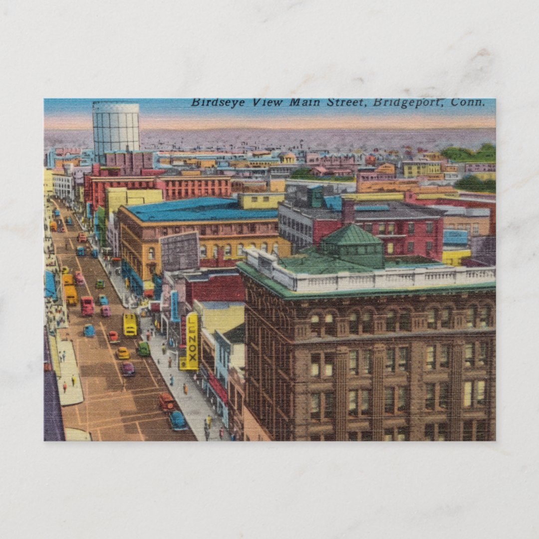 Vintage, Mainstreet, Bridgeport, Connecticut Postcard | Zazzle