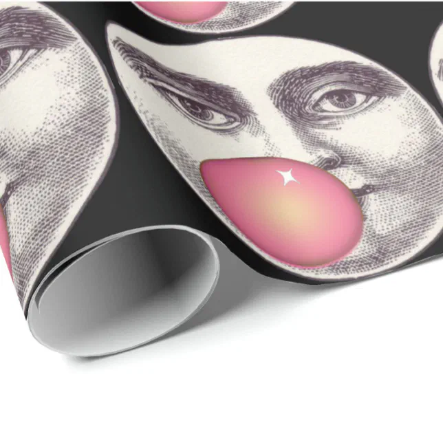 Vintage man in the moon full face bubblegum wrapping paper | Zazzle