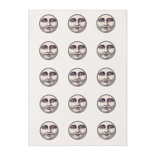 Vintage man in the moon full moon face edible frosting rounds | Zazzle