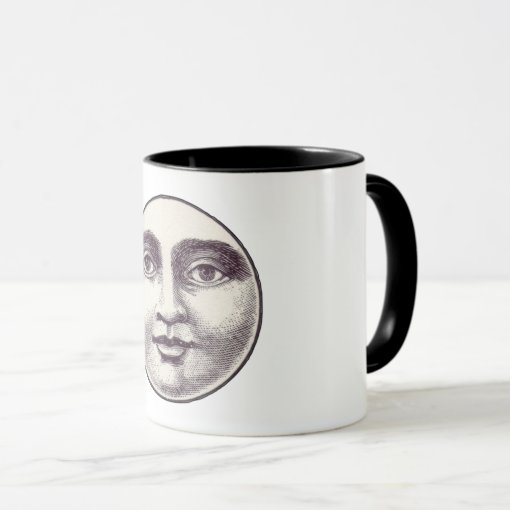 Vintage man in the moon full moon face mug | Zazzle