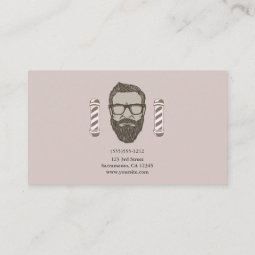 Vintage Man Retro Barber Shop Shave & Haircuts Business Card | Zazzle