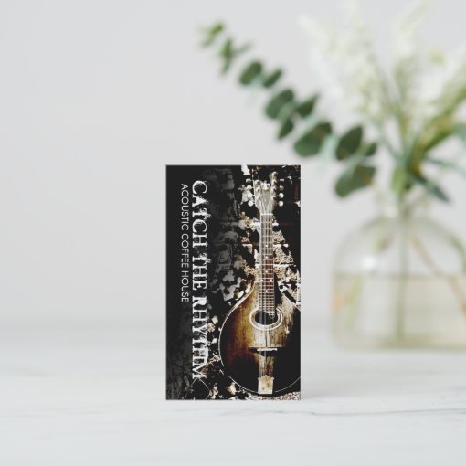 Vintage Mandolin Acoustic Business Card | Zazzle