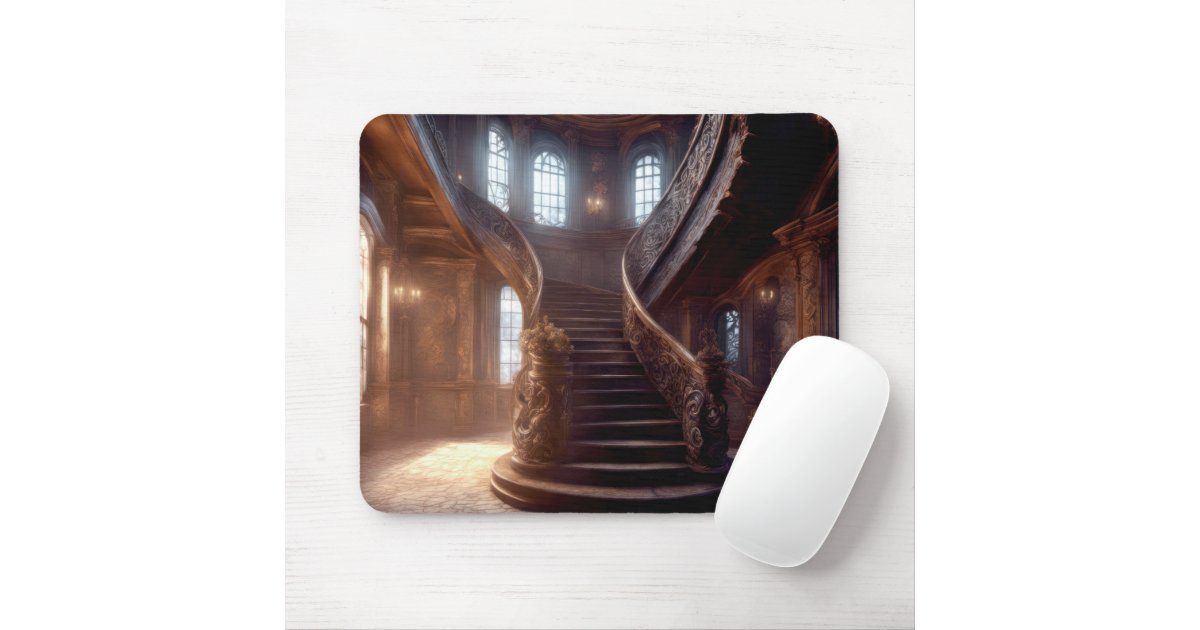 Vintage Mansion Staircase Mouse Pad | Zazzle