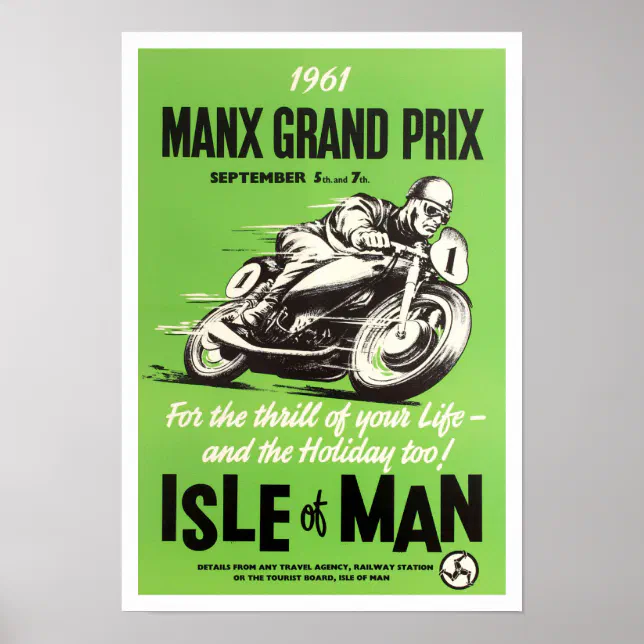 Vintage Manx TT Isle of Man racing Poster | Zazzle