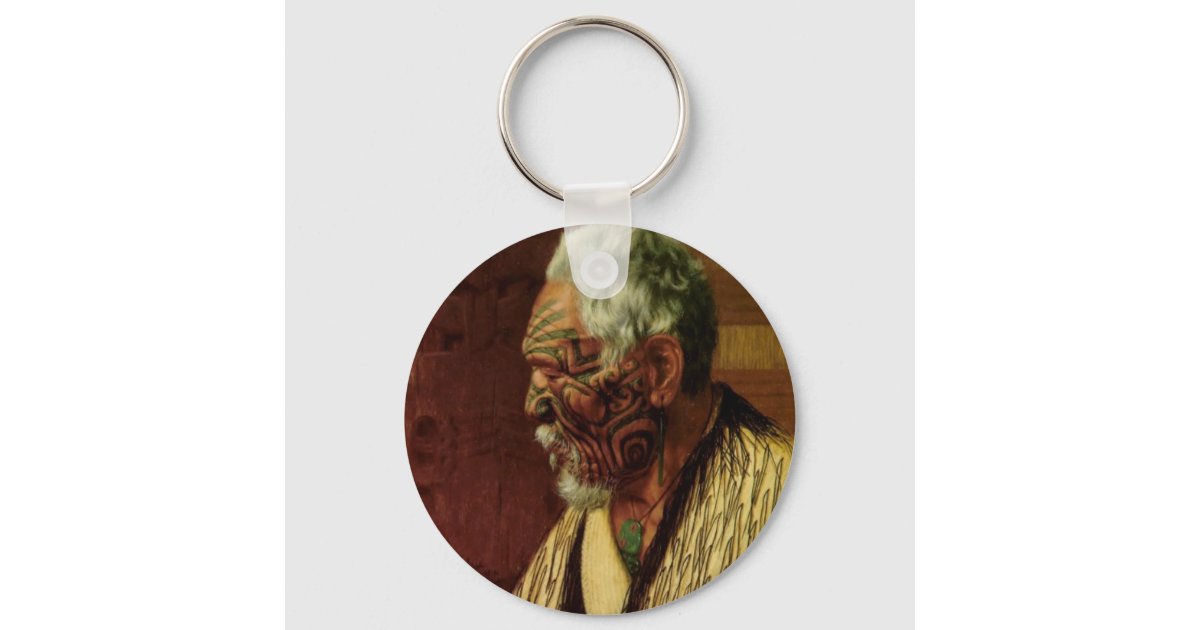 Vintage Maori Art by CF Goldie Keychains | Zazzle