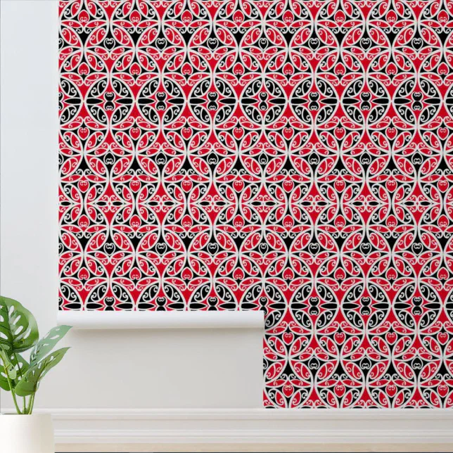 Vintage Maori New Zealand Tribal Art Pattern Wallpaper | Zazzle