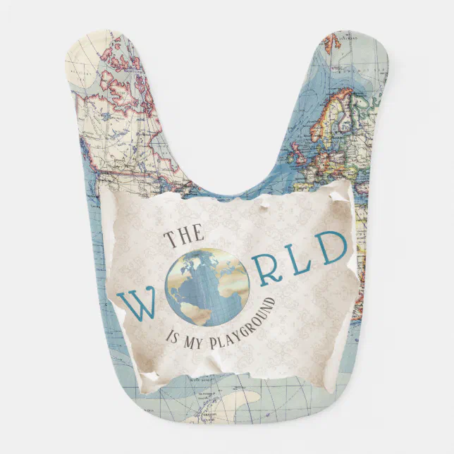 Vintage Map Baby Bib | Zazzle