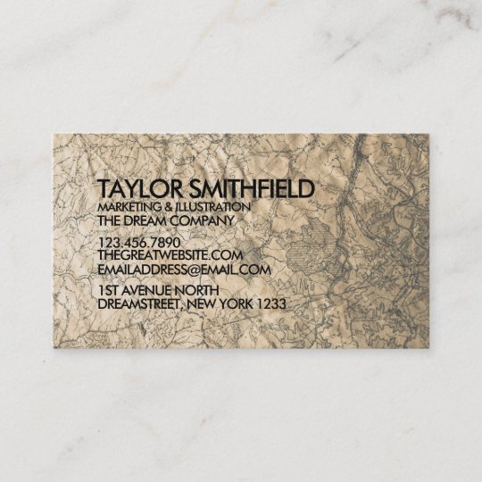 Vintage Map Business Card | Zazzle.com