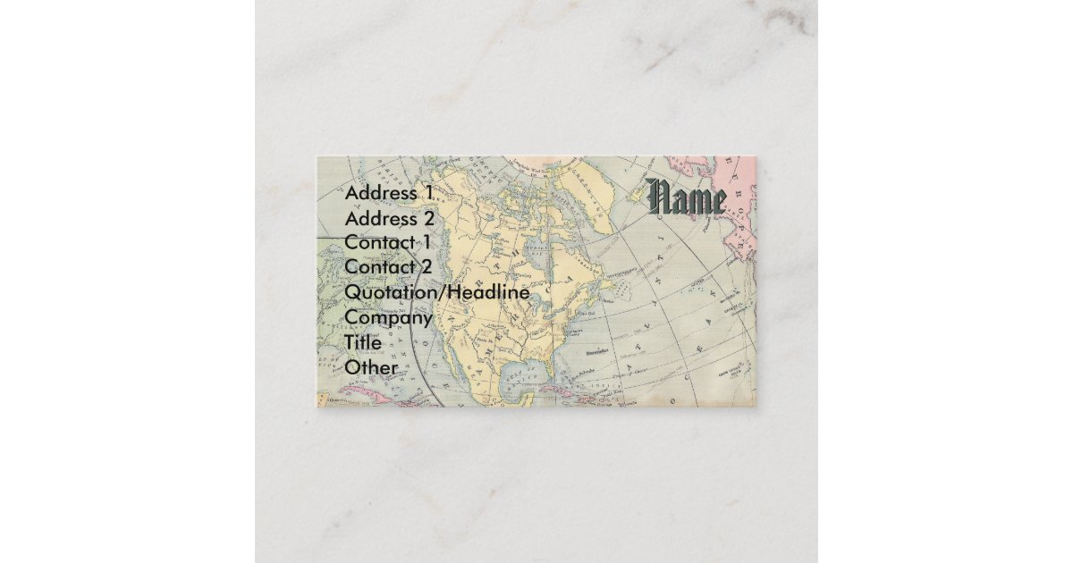 Vintage Map Business Card | Zazzle
