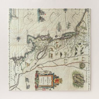 Vintage Map Dutch & English Colonies North America Jigsaw Puzzle | Zazzle