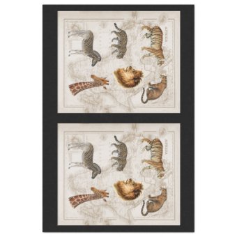 Vintage Map Lion Leopard Giraffe Africa Decoupage Tissue Paper | Zazzle