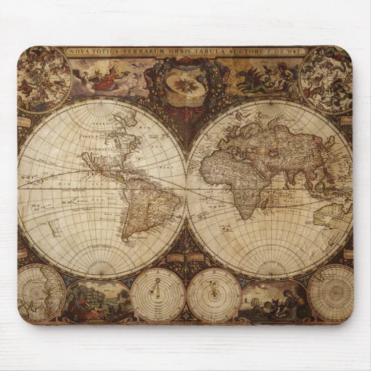 Vintage Map Mouse Pad | Zazzle