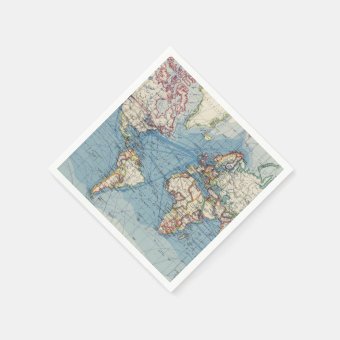 Vintage Map Napkins | Zazzle