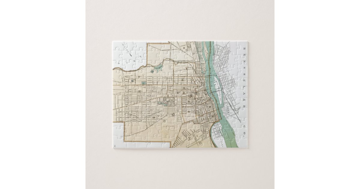Vintage Map of Albany NY (1895) Jigsaw Puzzle | Zazzle