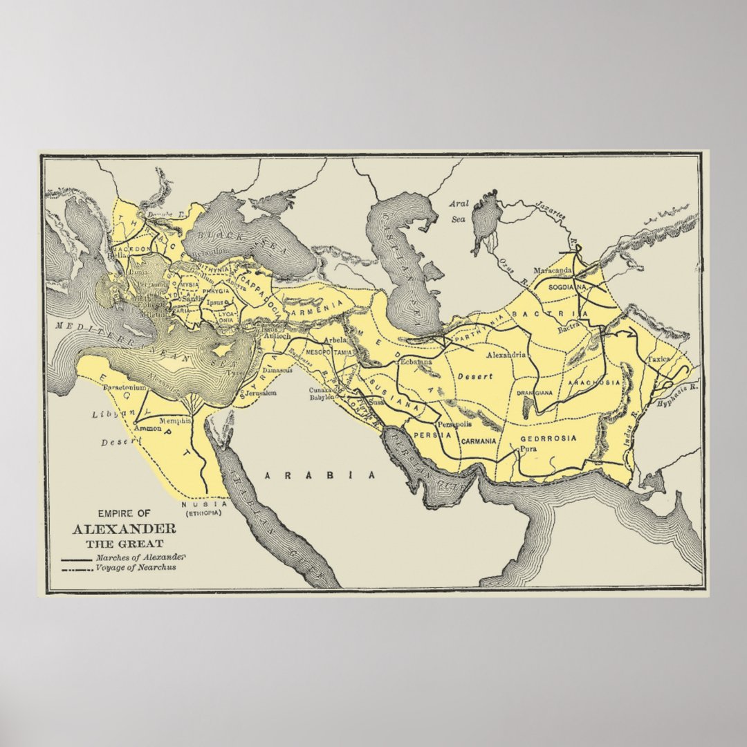 Vintage Map of Alexander The Greats Empire (1913) Poster | Zazzle