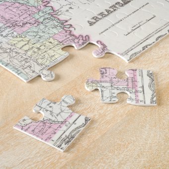 Vintage Map of Arkansas (1855) Jigsaw Puzzle | Zazzle
