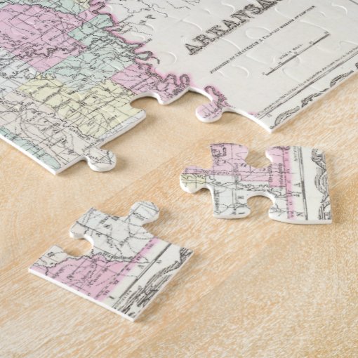 Vintage Map of Arkansas (1855) Jigsaw Puzzle | Zazzle