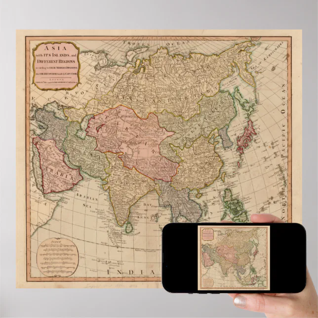 Vintage Map of Asia (1799) Poster | Zazzle