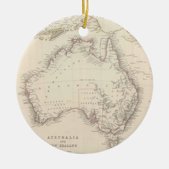 Vintage Map of Australia (1848) Ceramic Ornament | Zazzle