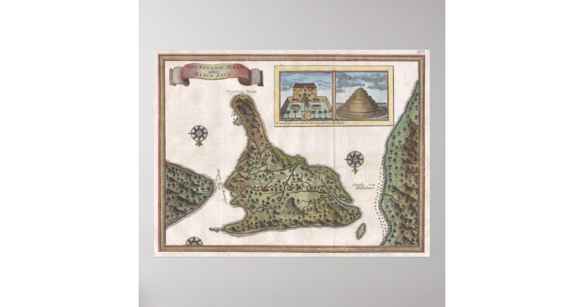 Vintage Map of Bali Indonesia (1760) Poster | Zazzle