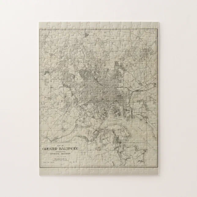 Vintage Map of Baltimore MD (1919) Jigsaw Puzzle | Zazzle