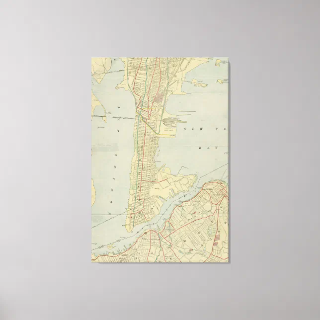 Vintage Map of Bayonne NJ (1912) Canvas Print | Zazzle