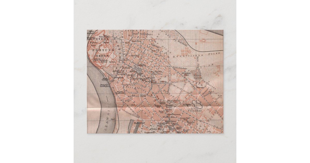 Vintage Map of Belgrade Serbia (1905) Postcard | Zazzle
