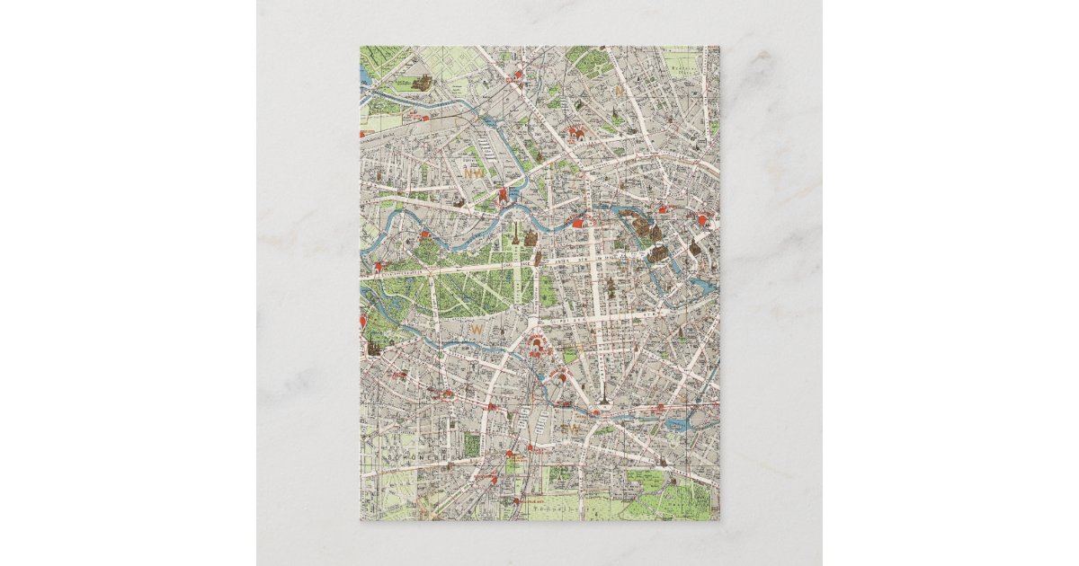 Vintage Map of Berlin Germany (1905) Postcard | Zazzle