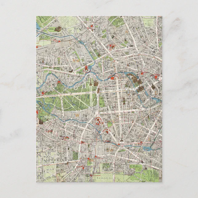 Vintage Map of Berlin Germany (1905) Postcard | Zazzle