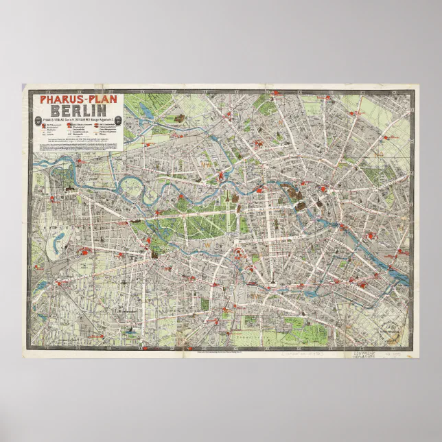 Vintage Map of Berlin Germany (1905) Poster | Zazzle