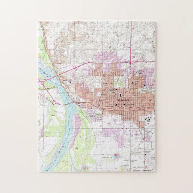 Vintage Map of Bismark North Dakota (1962) Jigsaw Puzzle | Zazzle