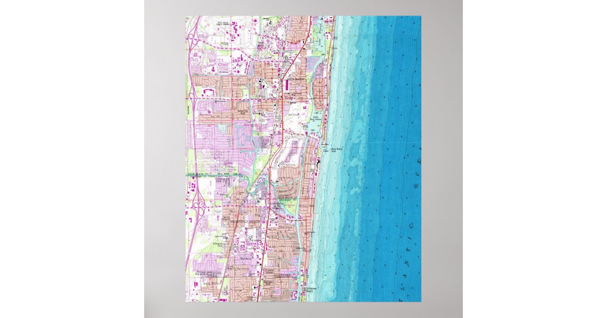 Vintage Map of Boca Raton Florida (1962) Poster | Zazzle