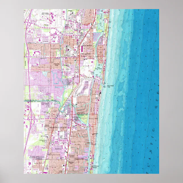 Vintage Map of Boca Raton Florida (1962) Poster | Zazzle