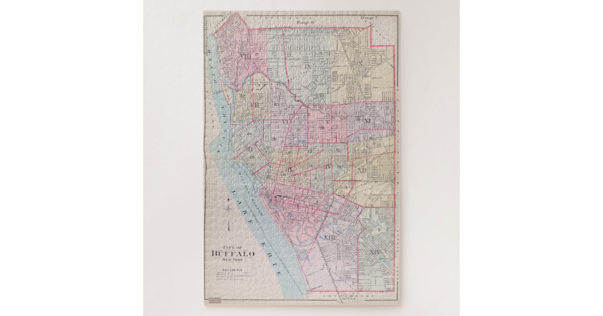 Vintage Map of Buffalo NY (1915) Jigsaw Puzzle | Zazzle