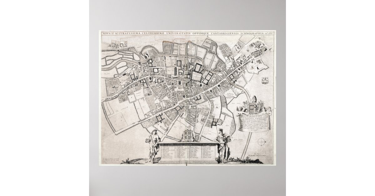 Vintage Map of Cambridge England (1690) Poster | Zazzle