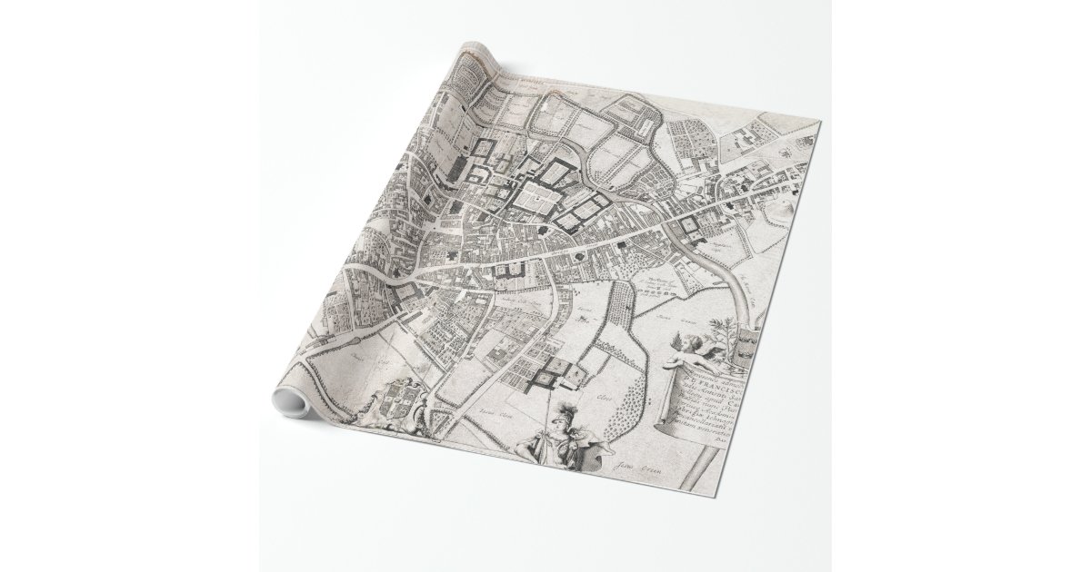 Vintage Map of Cambridge England (1690) Wrapping Paper | Zazzle