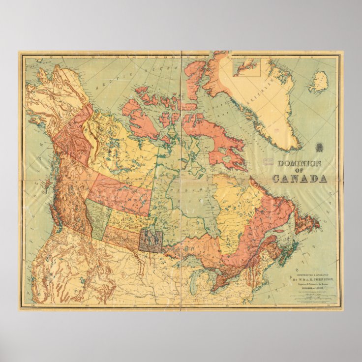 Vintage Map of Canada (1898) Poster | Zazzle