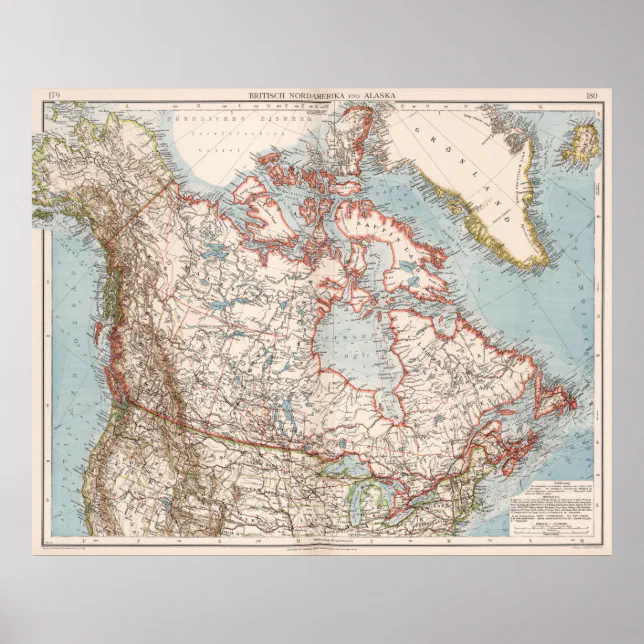 Vintage Map of Canada (1905) Poster | Zazzle