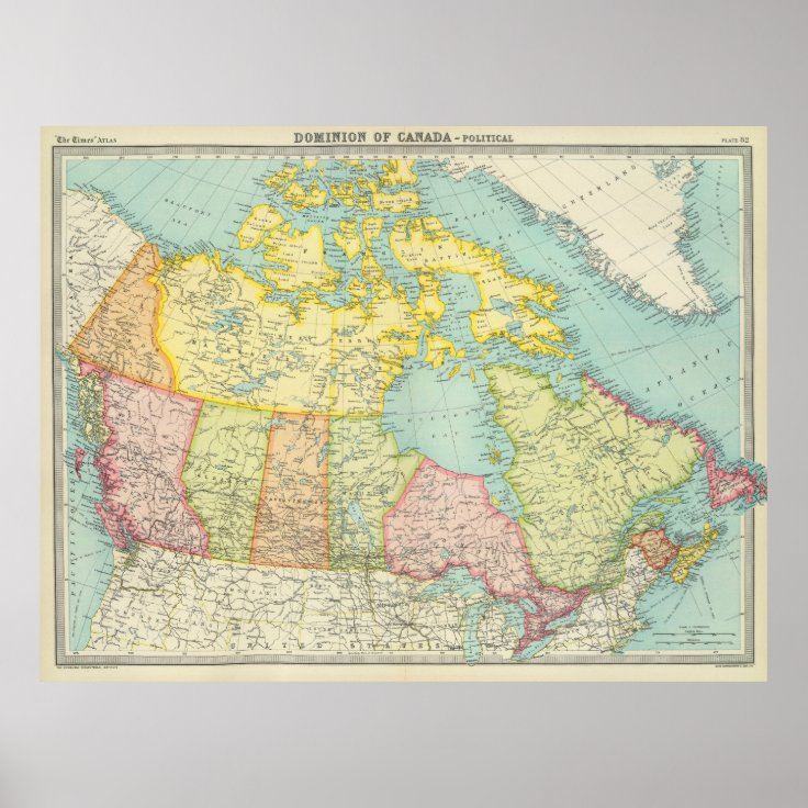 Vintage Map of Canada (1922) Poster | Zazzle