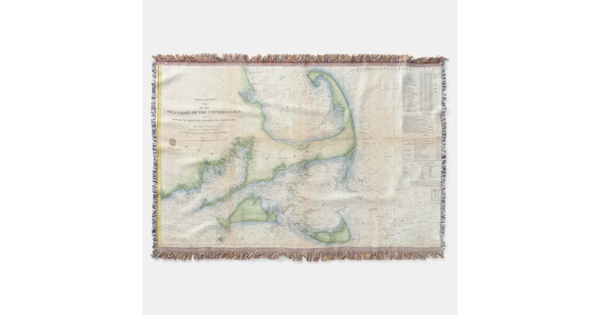 Vintage Map of Cape Cod (1857) Throw Blanket | Zazzle