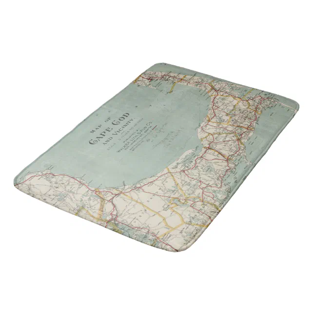 Vintage Map of Cape Cod (1917) Bath Mat | Zazzle