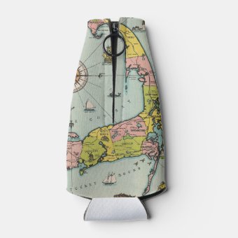 Vintage Map of Cape Cod Bottle Cooler | Zazzle