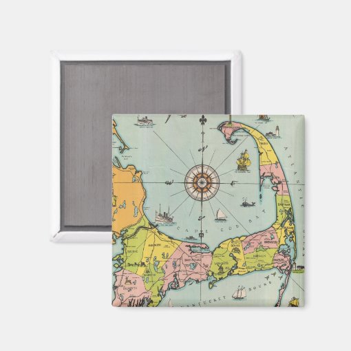 Vintage Map of Cape Cod Magnet | Zazzle
