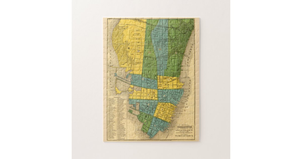 Vintage Map of Charleston SC (1883) Jigsaw Puzzle | Zazzle