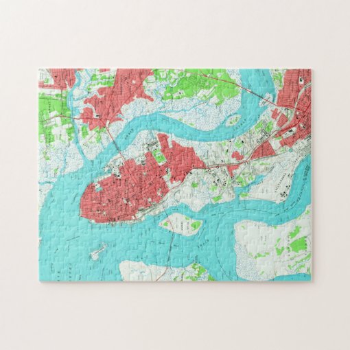 Vintage Map of Charleston South Carolina (1958) 2 Jigsaw Puzzle | Zazzle