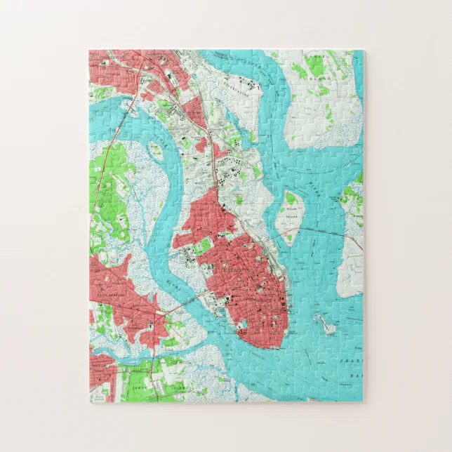 Vintage Map of Charleston South Carolina (1958) 2 Jigsaw Puzzle | Zazzle