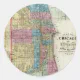Vintage Map of Chicago (1869) Classic Round Sticker | Zazzle