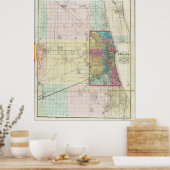 Vintage Map of Chicago (1869) Poster | Zazzle